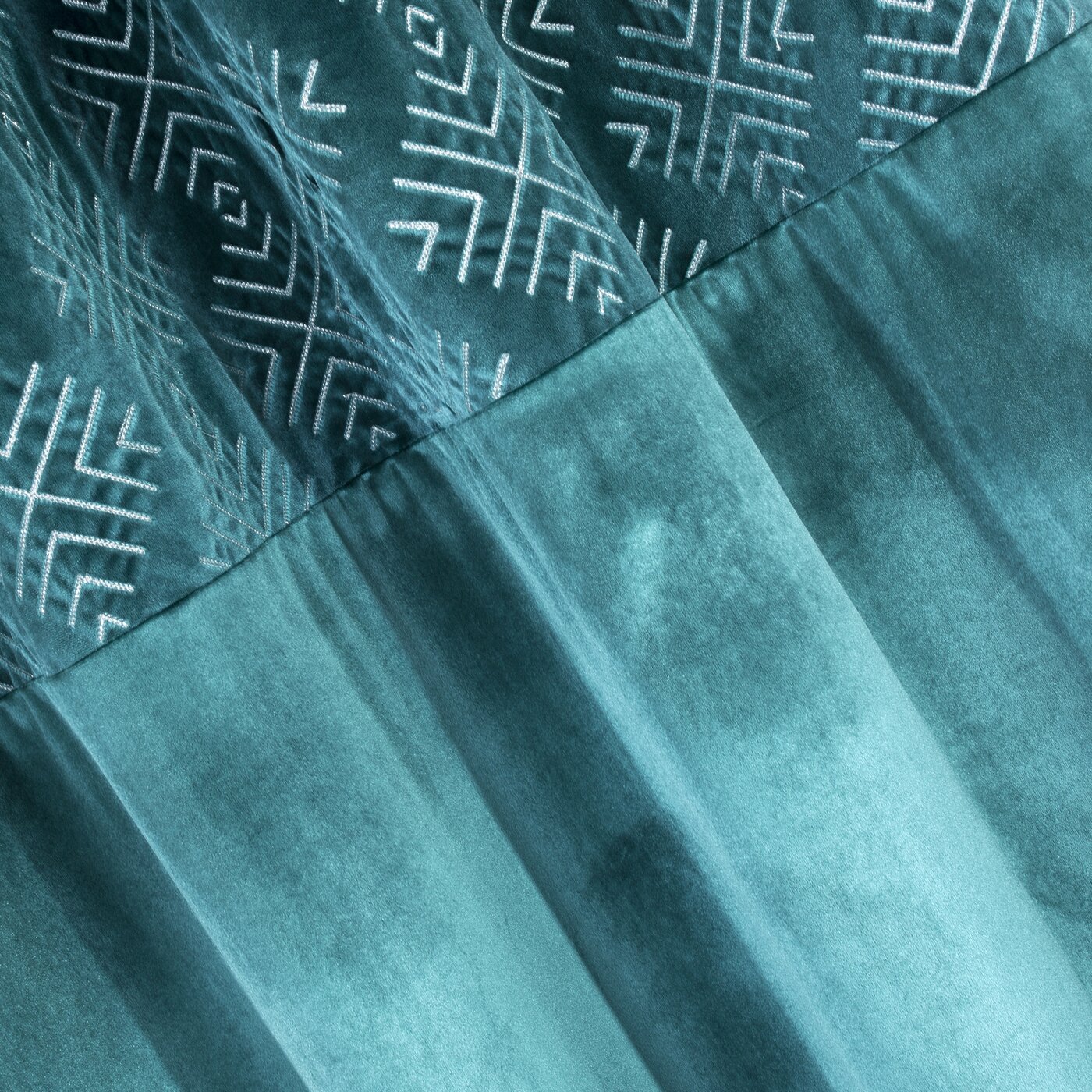 REINA LINE Zasłona MAHIKA z welwetu zdobiona geometrycznym haftem ...