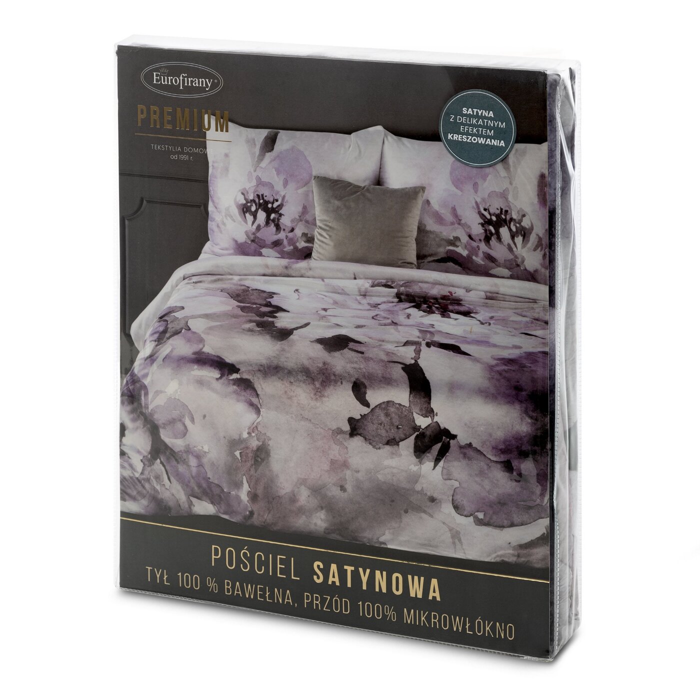 EUROFIRANY PREMIUM Komplet pościeli z satyny kreszowanej nie ...